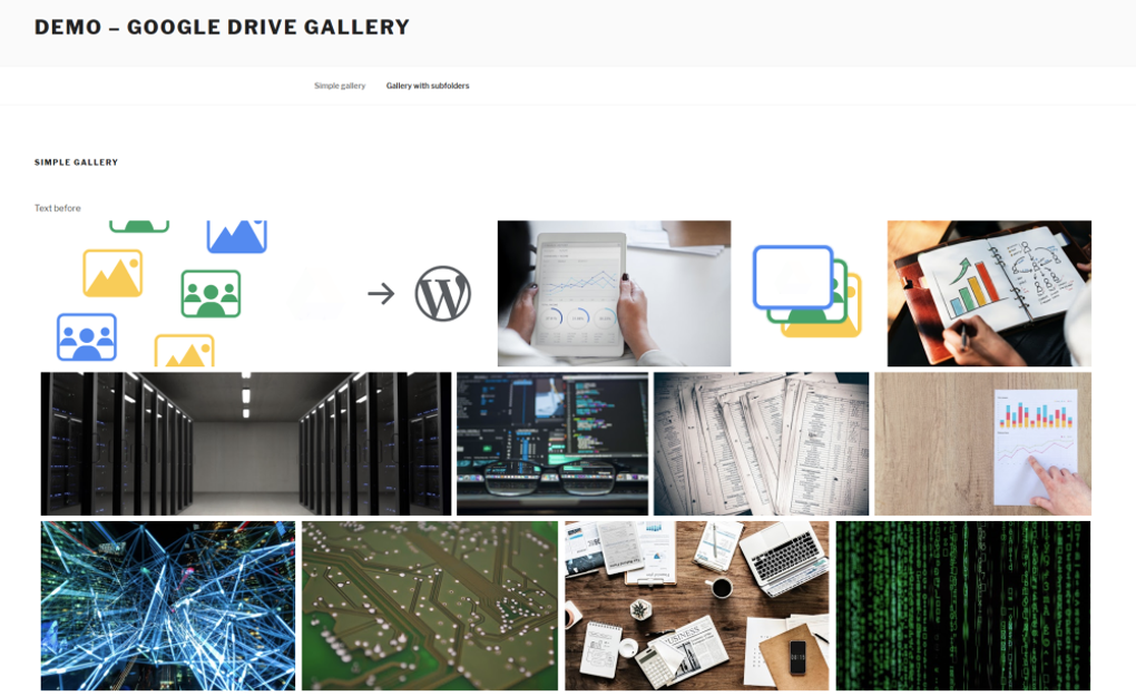 Image and video gallery from Google Drive for WordPress - Download