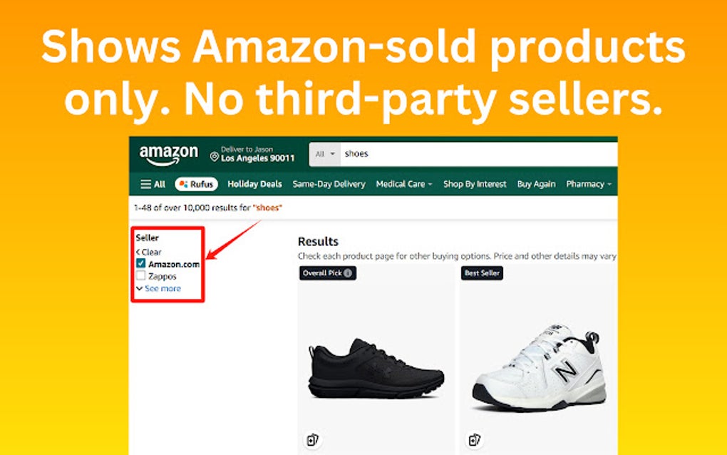 Amazon-Only Products - No Third Party Sellers para Google Chrome - Extensión Descargar