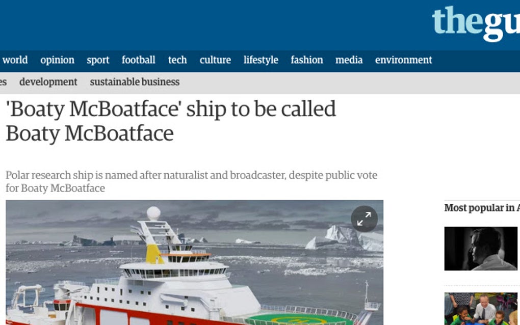 Boaty McBoatface para Google Chrome - Extensión Descargar