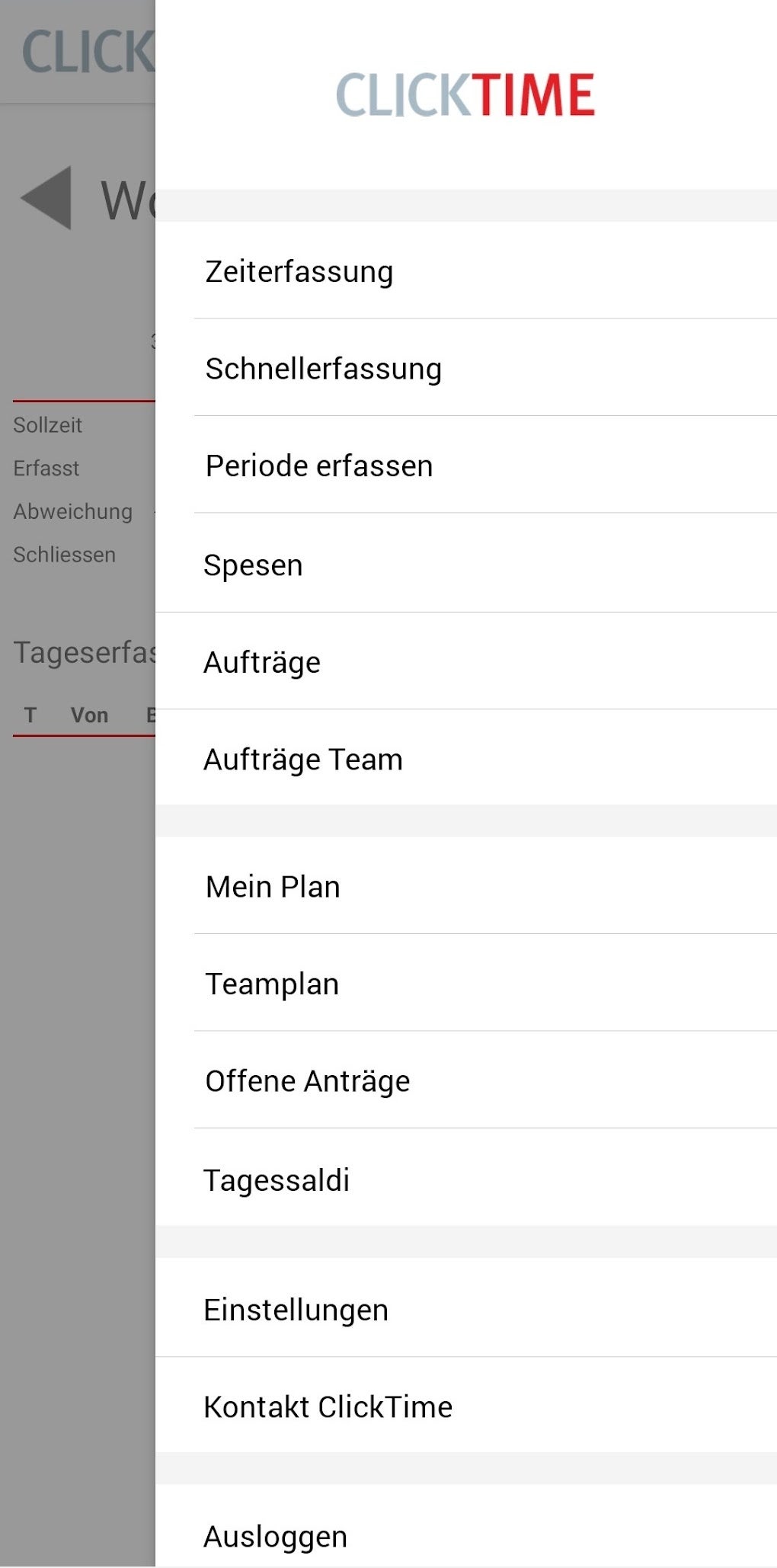 ClickTime - Zeiterfassung für Android - Download