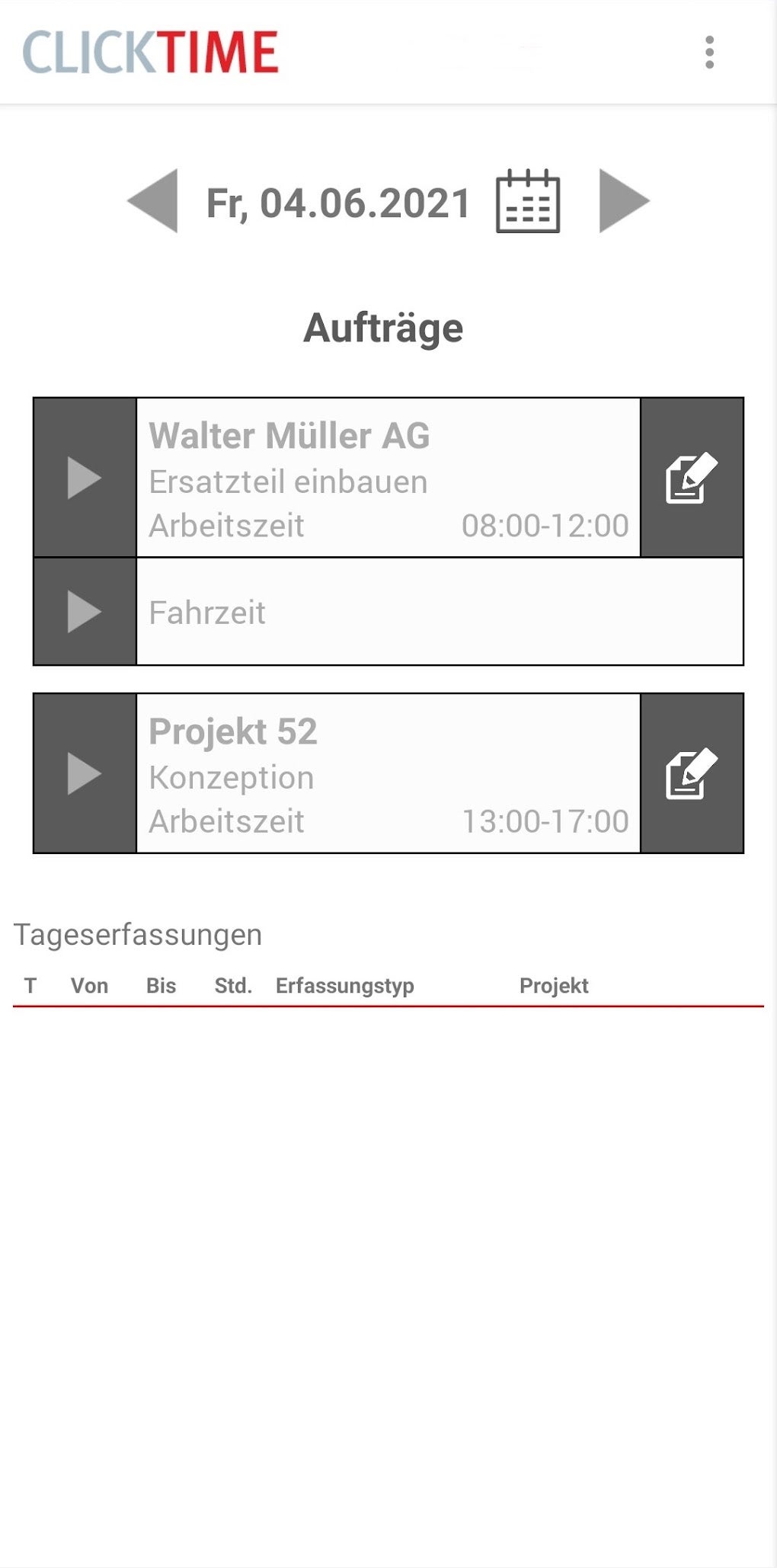ClickTime - Zeiterfassung für Android - Download