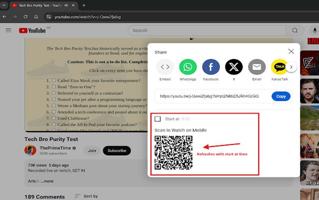 YouTube QR Code Share para Google Chrome - Extensión Descargar