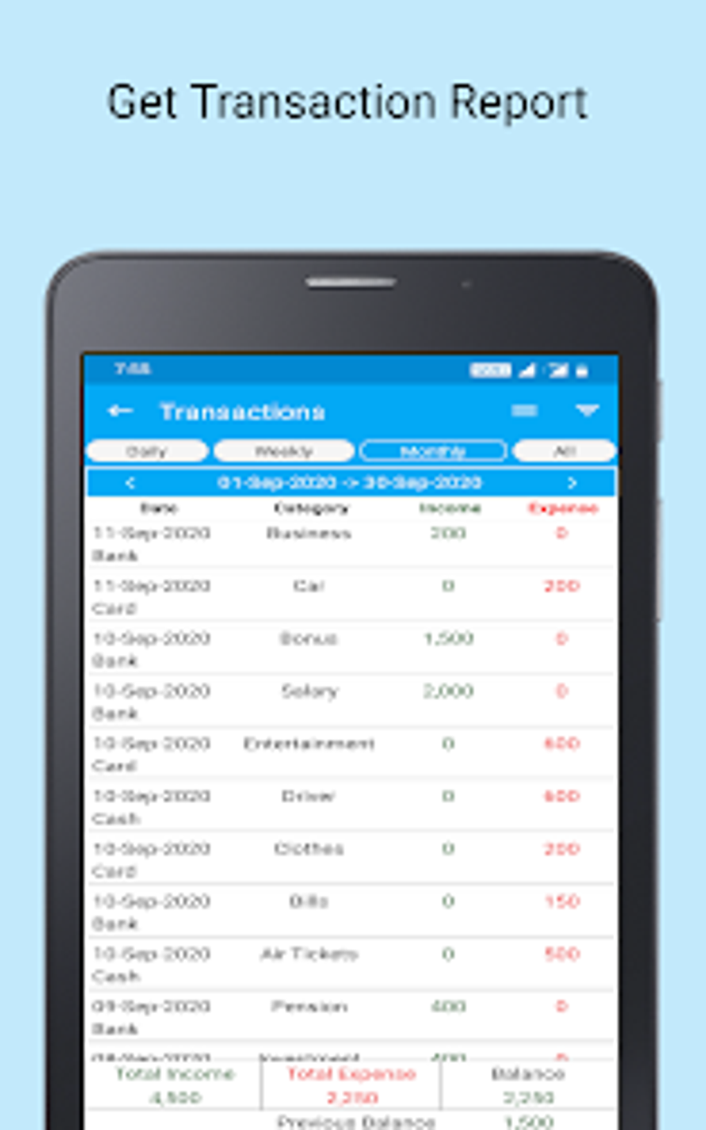 Income Expense Daily Expenses For Android Download