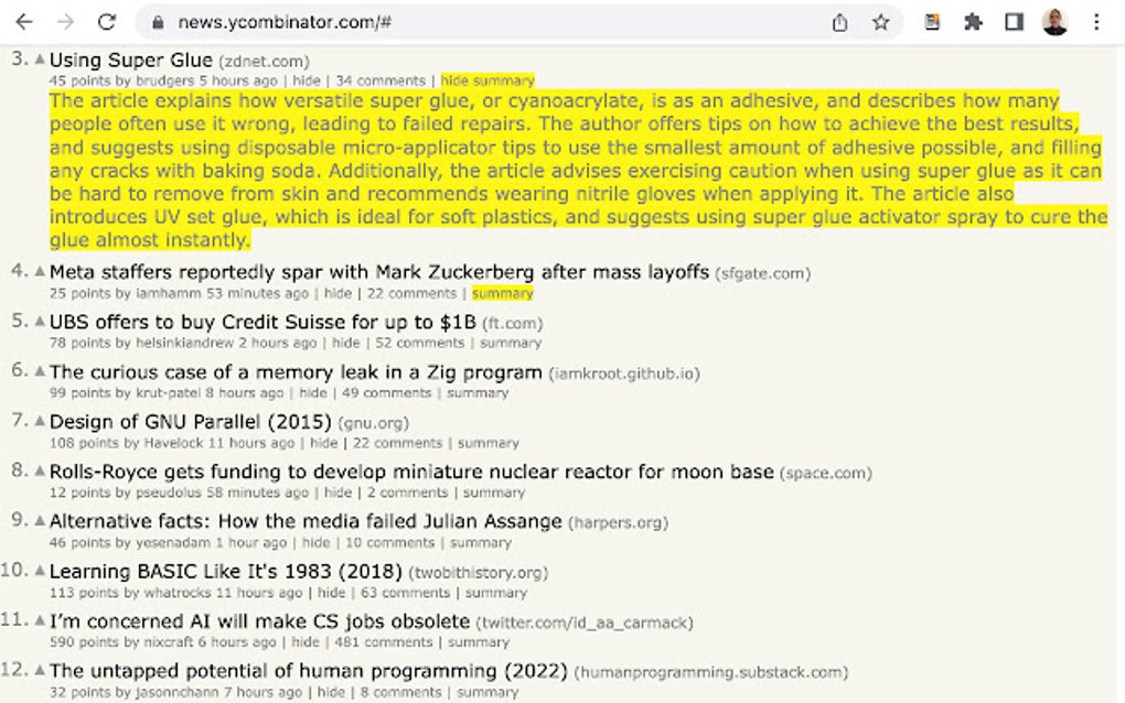 Hacker News Summarizer para Google Chrome - Extensión Descargar