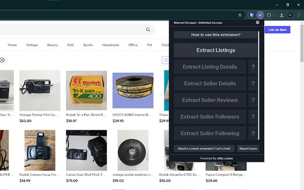 Mercari Scraper - Data Extractor & Exporter per Google Chrome ...