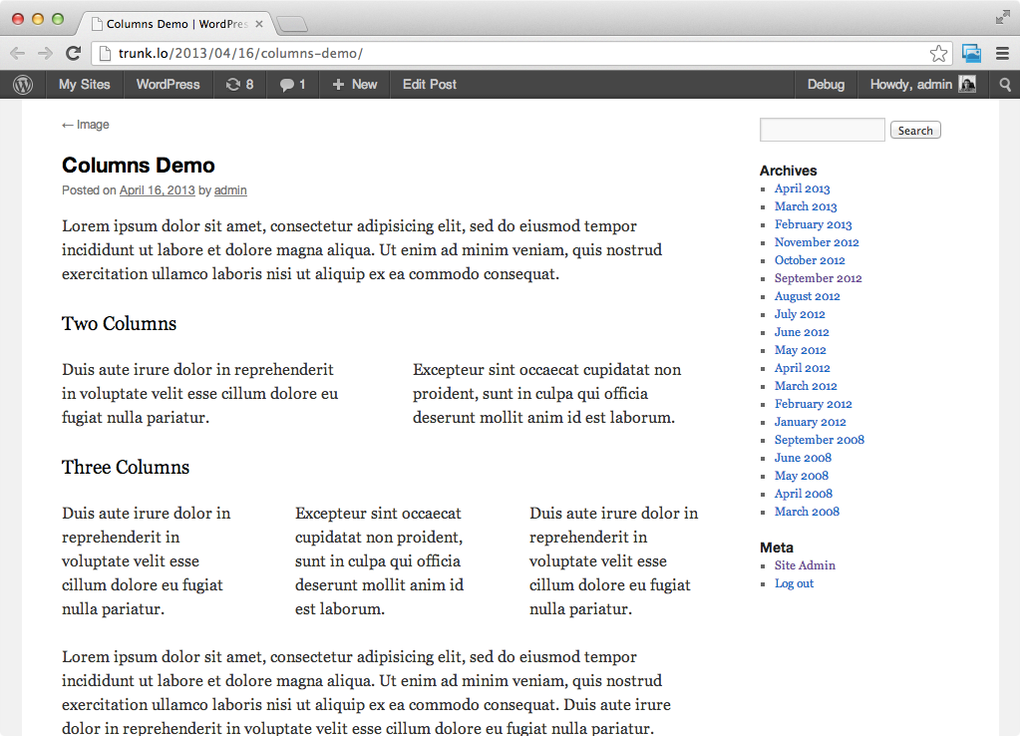 Columns para WordPress - Descargar