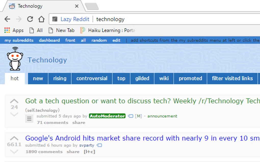 Lazy Reddit para Google Chrome - Extensão Download