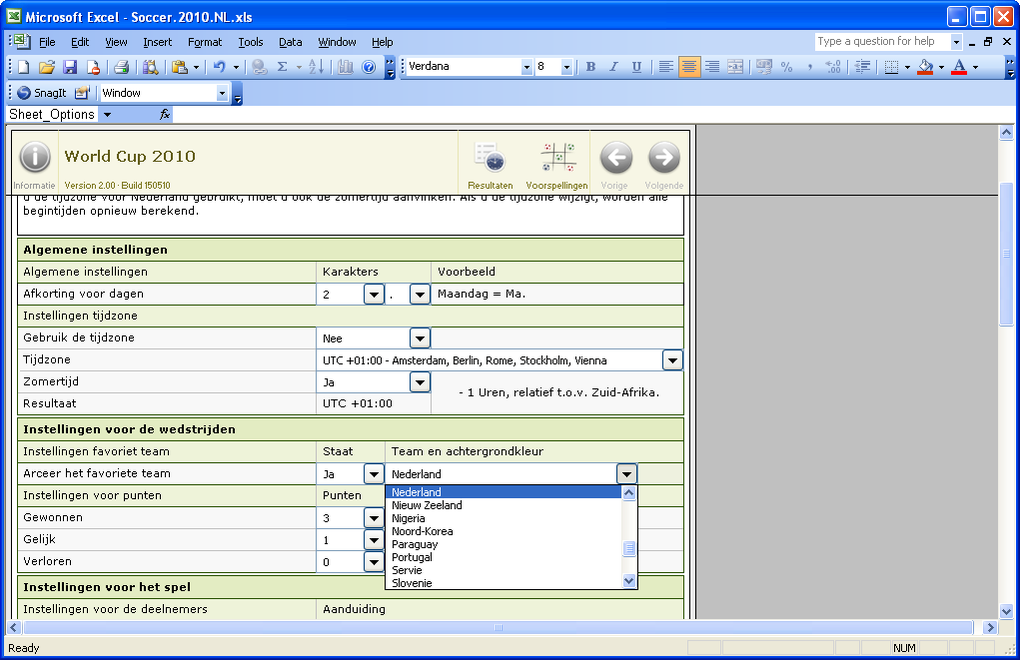 Excel Soccer World Cup 2010 Planner - Download