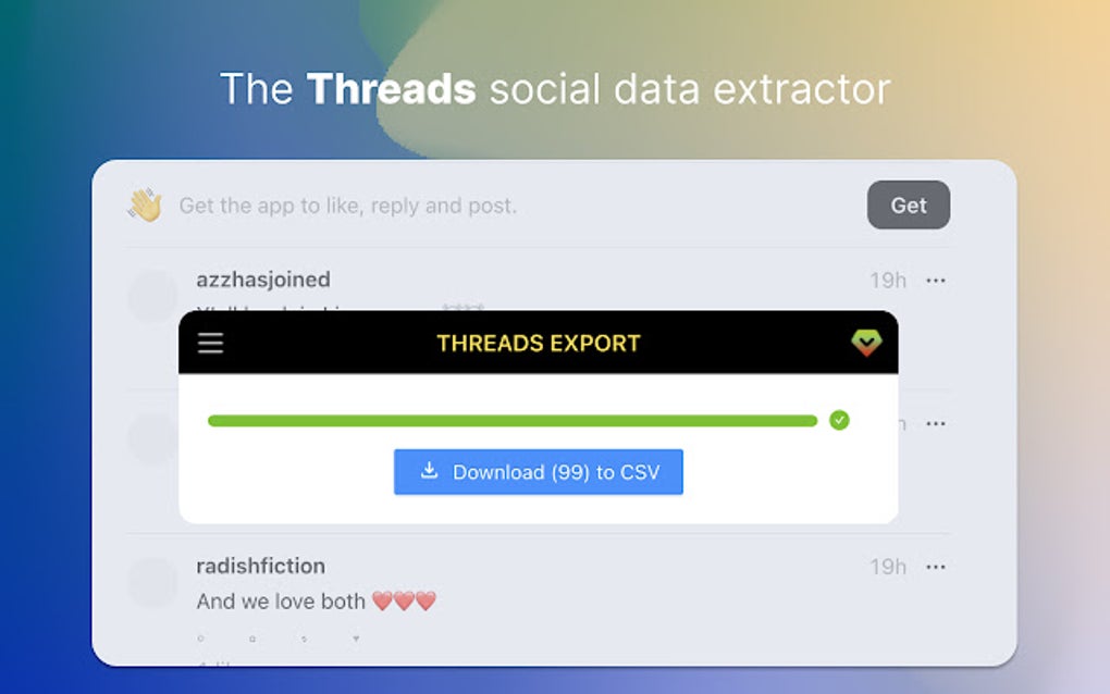 Export Tool for Threads Google Chrome 용 - 확장 프로그램 다운로드