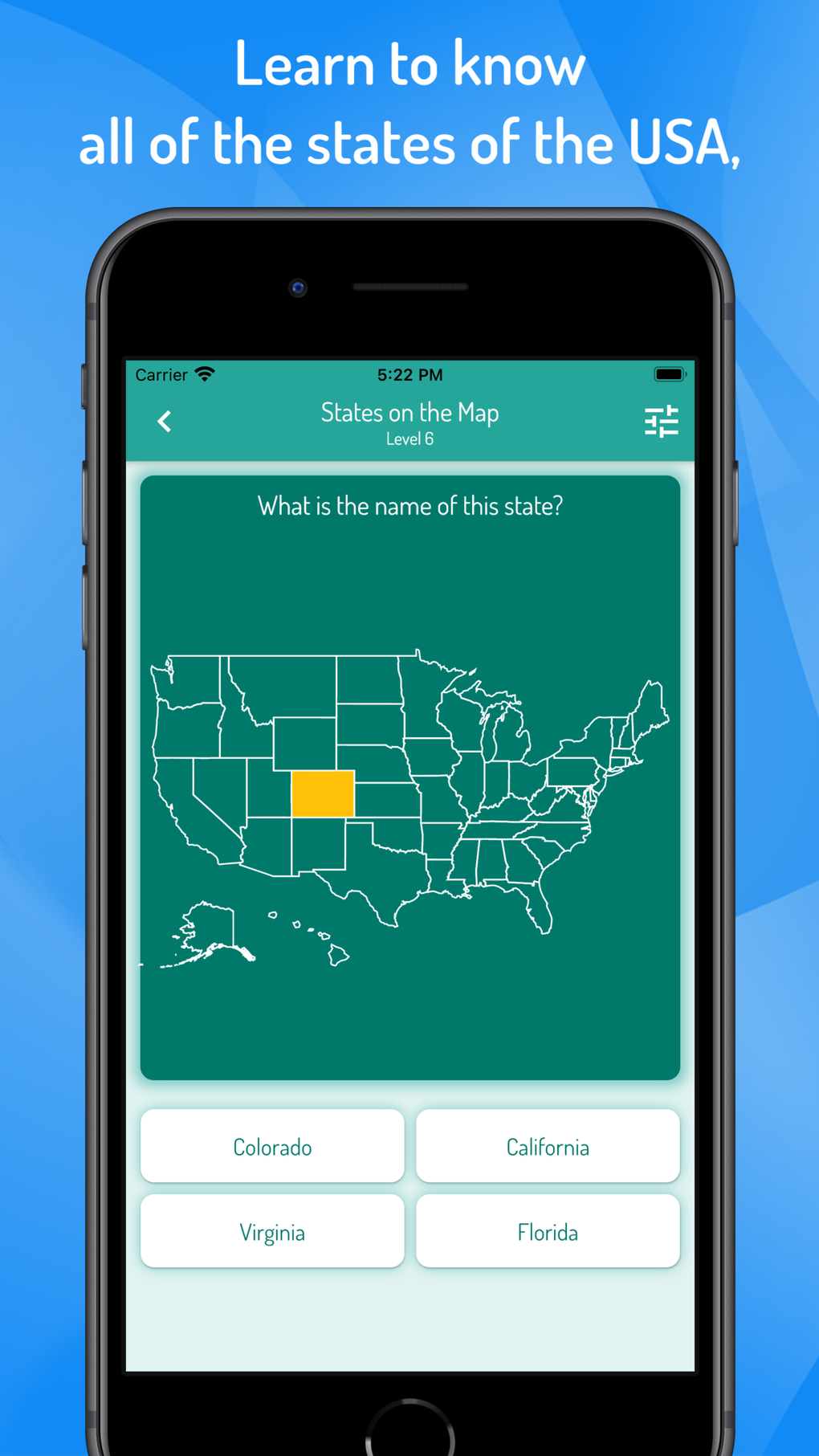 Quiz USA - States and Cities para iPhone - Descargar
