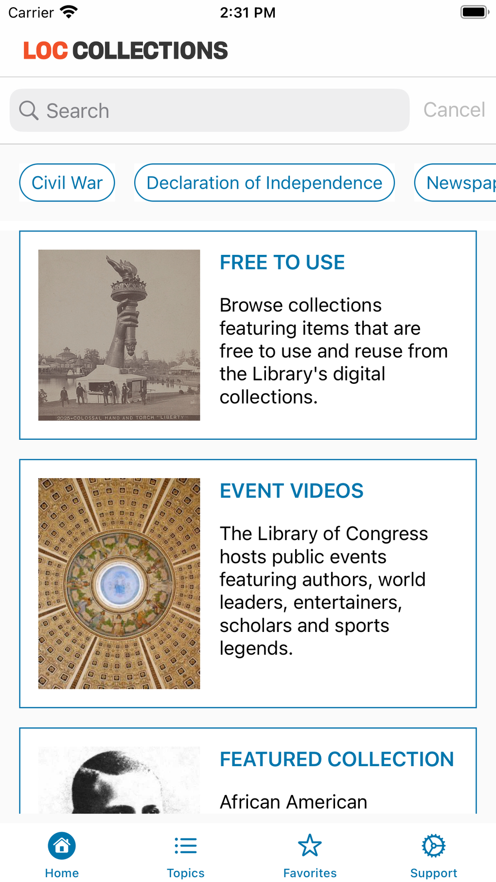 LOC Collections para iPhone - Descargar
