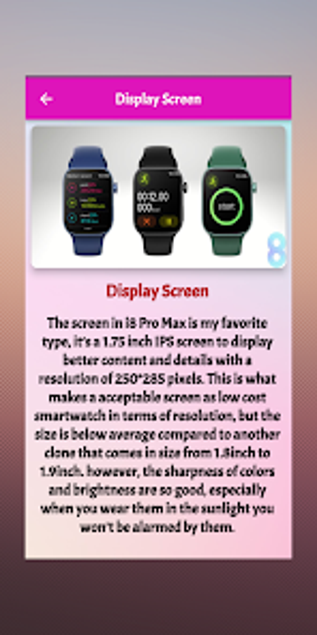 i8 Pro Max smart watch guide per Android - Download