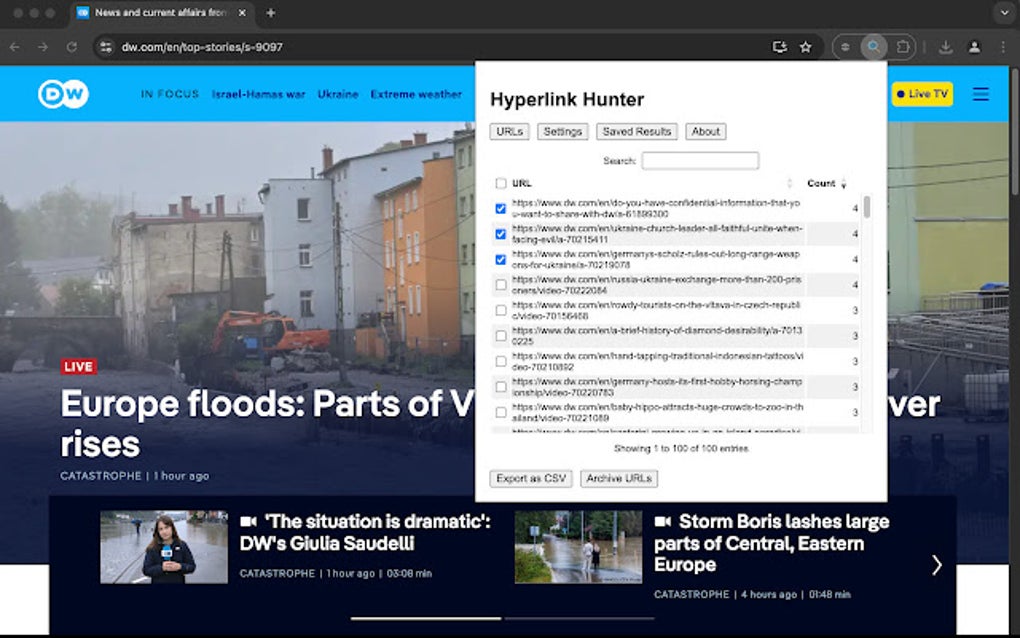 Hyperlink Hunter Google Chrome 용 - 확장 프로그램 다운로드