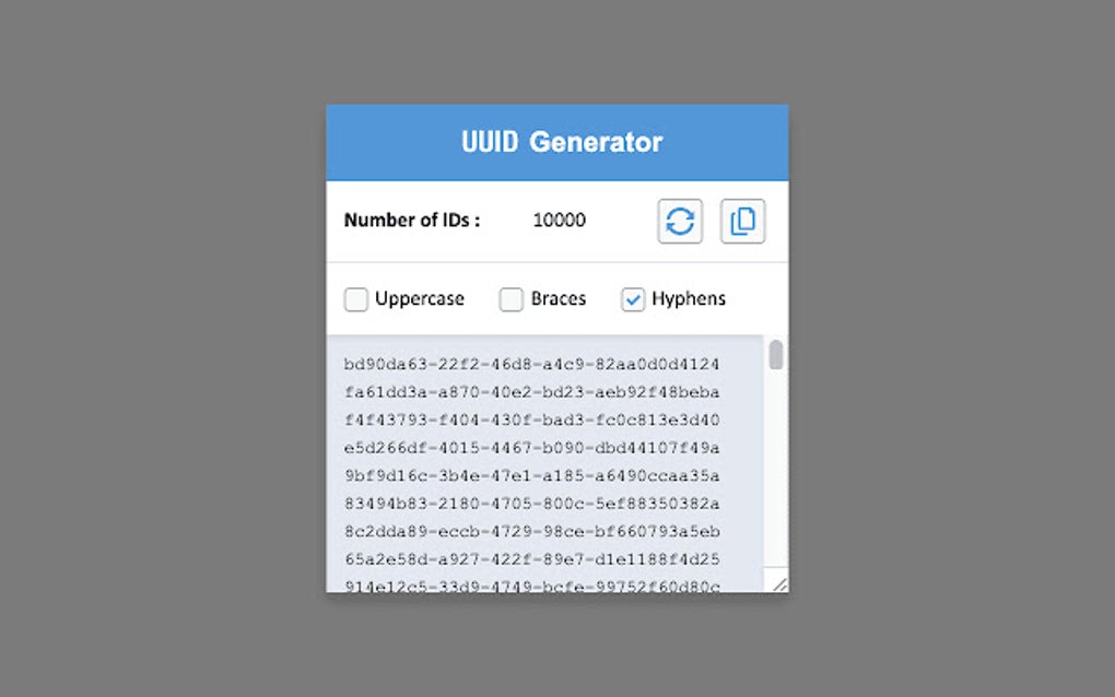 UUID Generator Google Chrome 용 - 확장 프로그램 다운로드