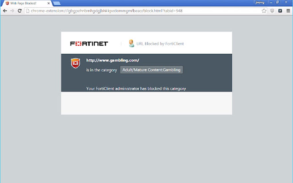 FortiClient Chromebook WebFilter Extension for Google Chrome ...