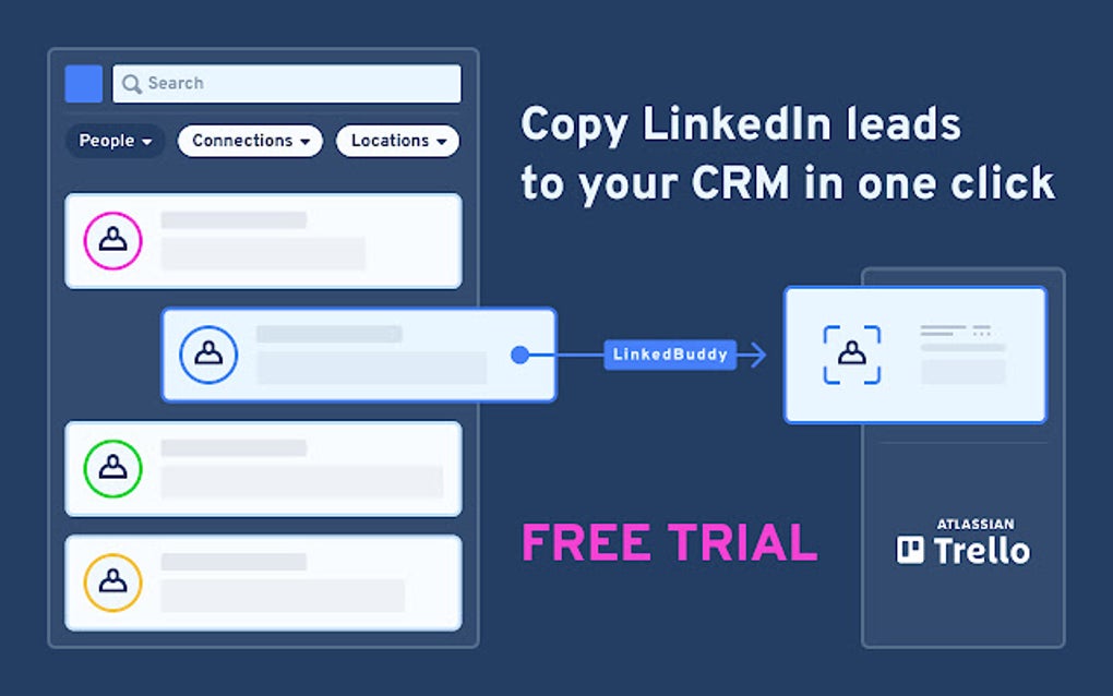 Сopying Linkedin profiles to your Trello CRM Google Chrome 용 - 확장 프로그램 다운로드