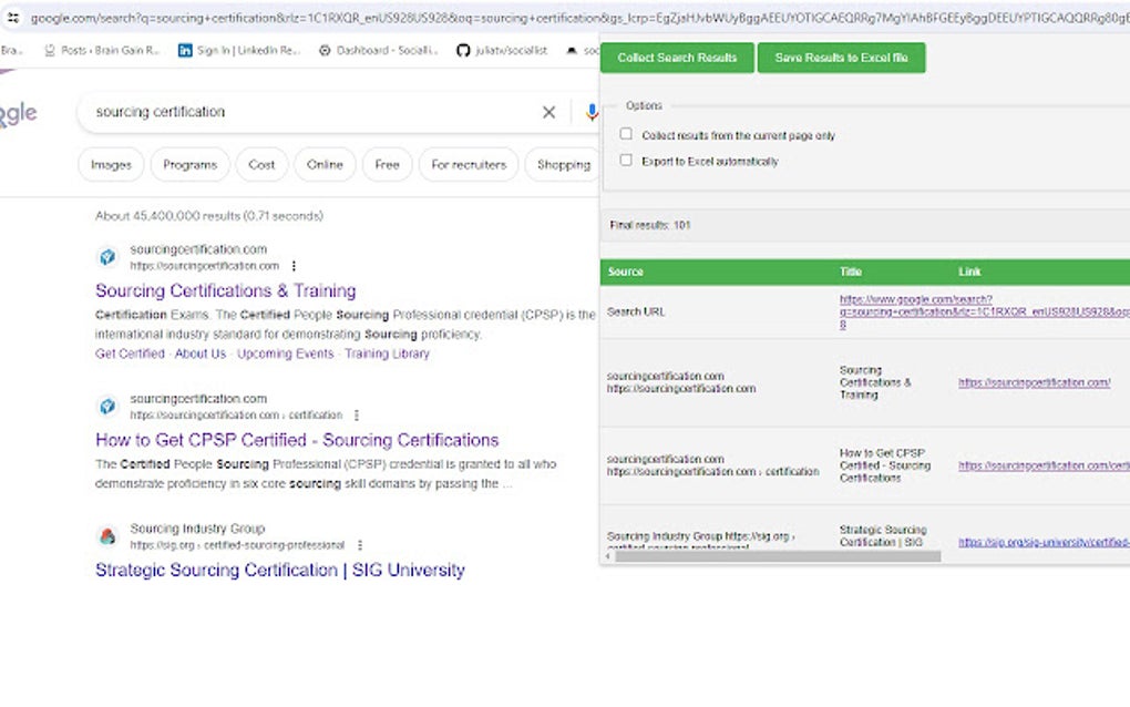 Google Search Results Scraper Google Chrome için - Eklenti İndir