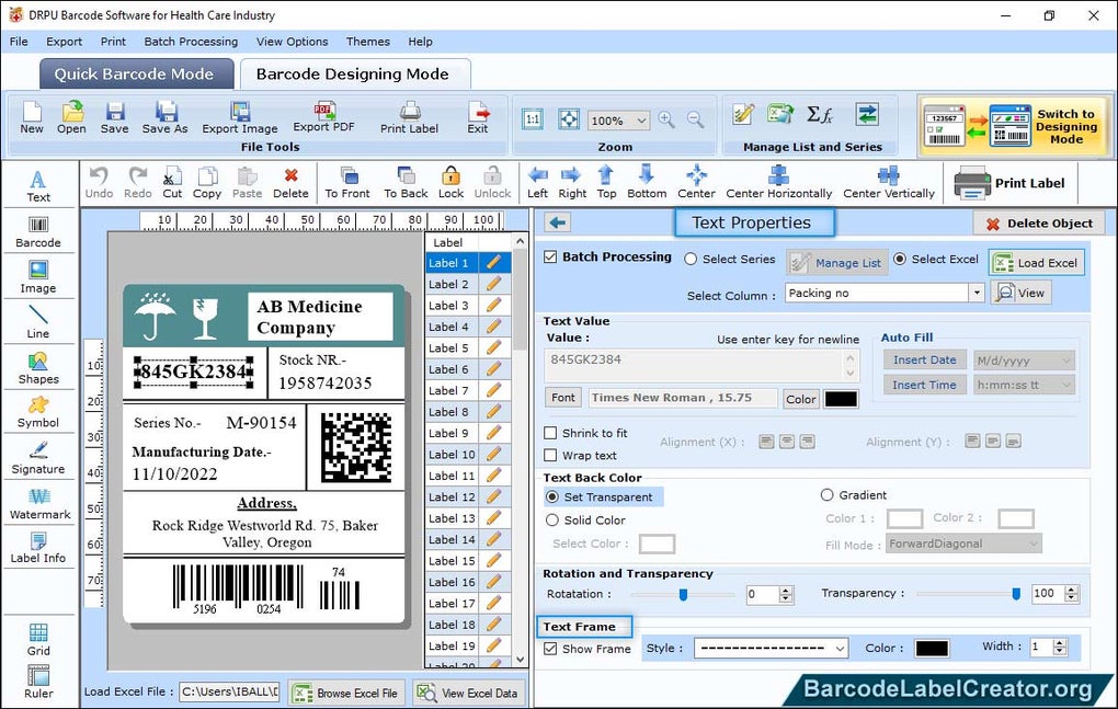 Medical Barcode Creator - Download