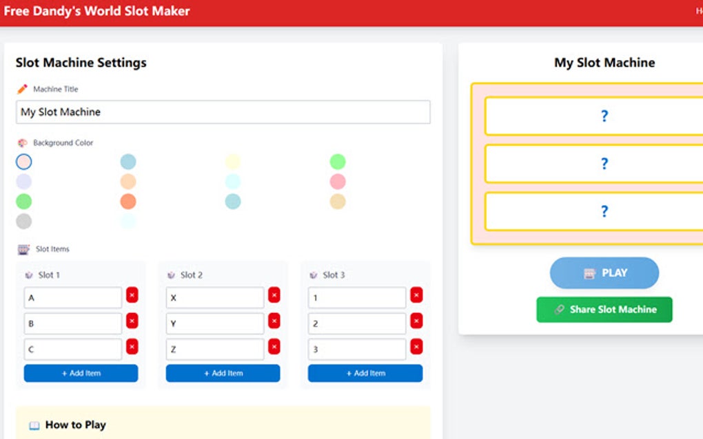 Free Dandy's World Slot Maker pour Google Chrome - Extension Télécharger