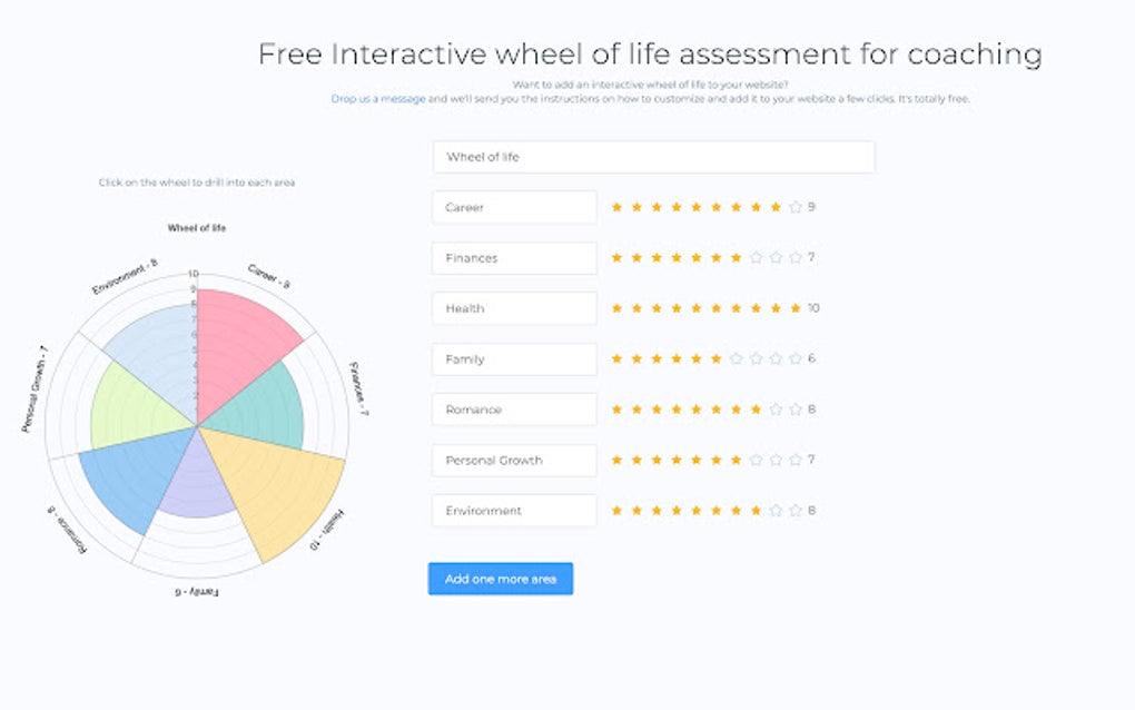 Qwoach: interactive wheel of life for coaches for Google Chrome ...