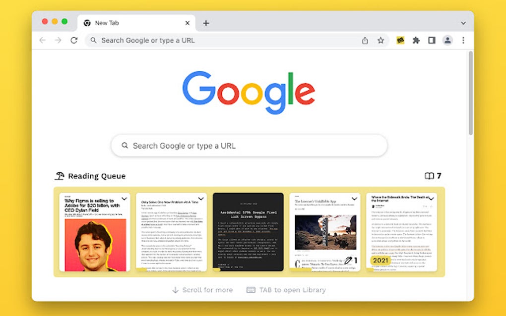 Unclutter New Tab para Google Chrome - Extensión Descargar