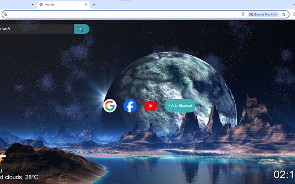 Custom space Background for Google Chrome - Extension Download