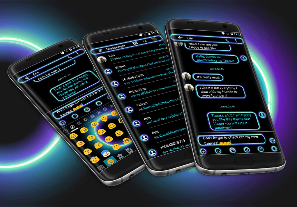 SMS Messages Retro Blue Theme APK Para Android Download