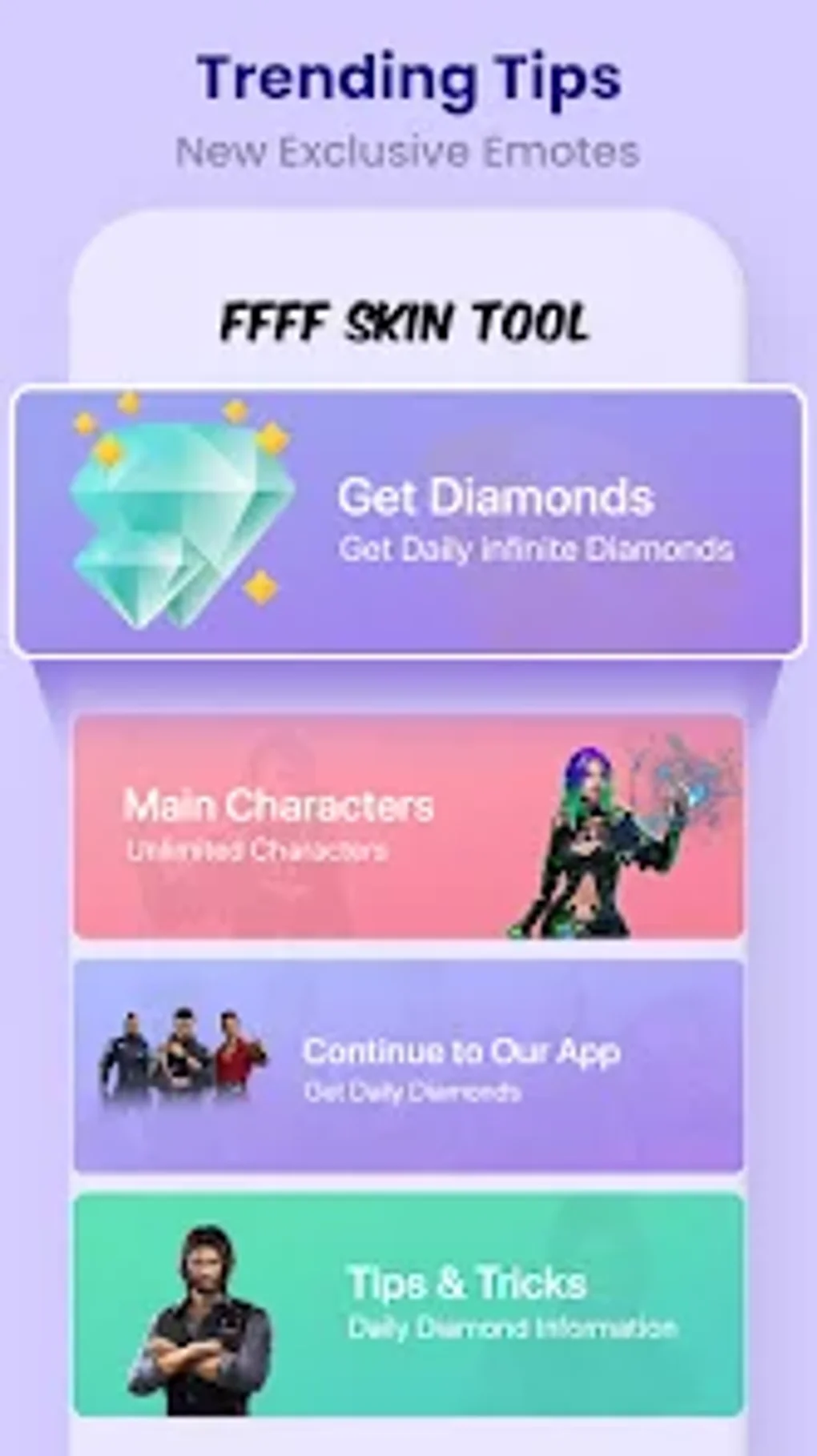 Get Daily Diamonds FFF FF Tips für Android - Download
