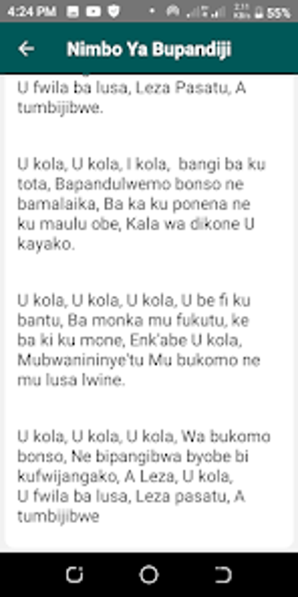 Nimbo Ya Bupandiji for Android - Download