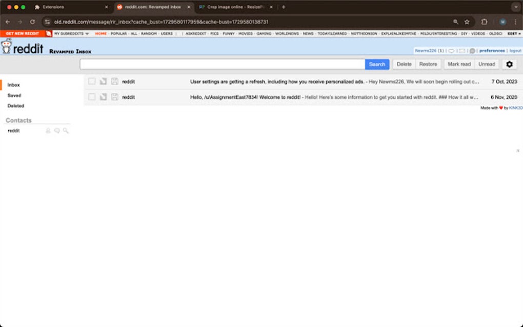 Reddit Inbox Remake Google Chrome 용 - 확장 프로그램 다운로드