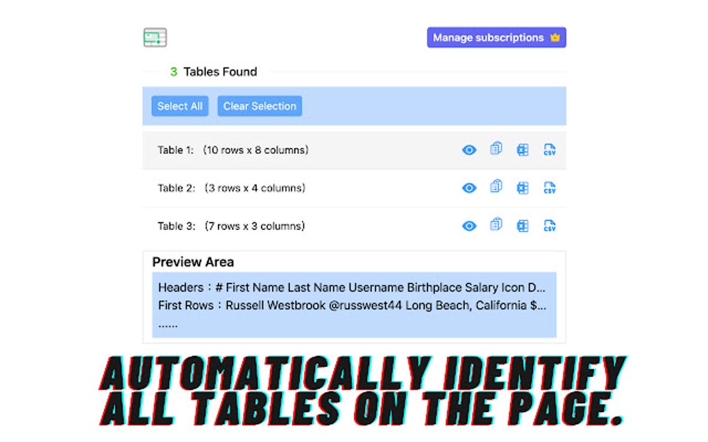 Powerful Table Capture for Google Chrome - Extension Download