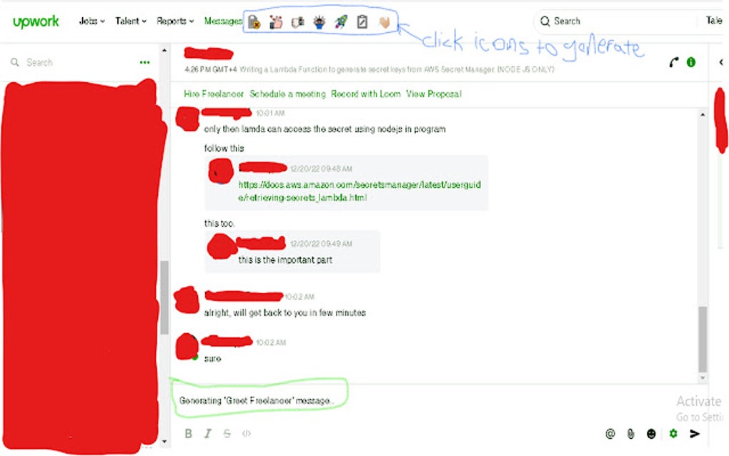 Upwork Client Coversation Aid para Google Chrome - Extensión Descargar