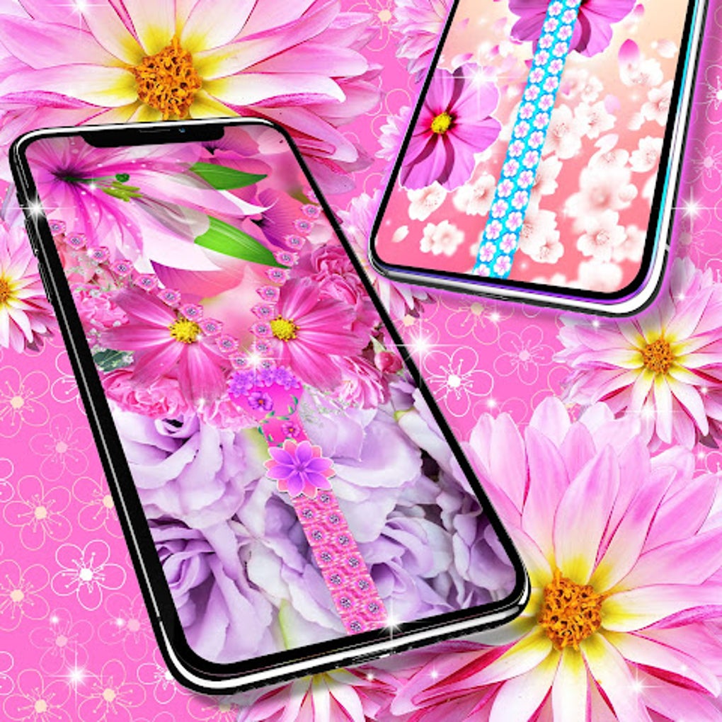 Pink flower zipper lock screen APK for Android - Download