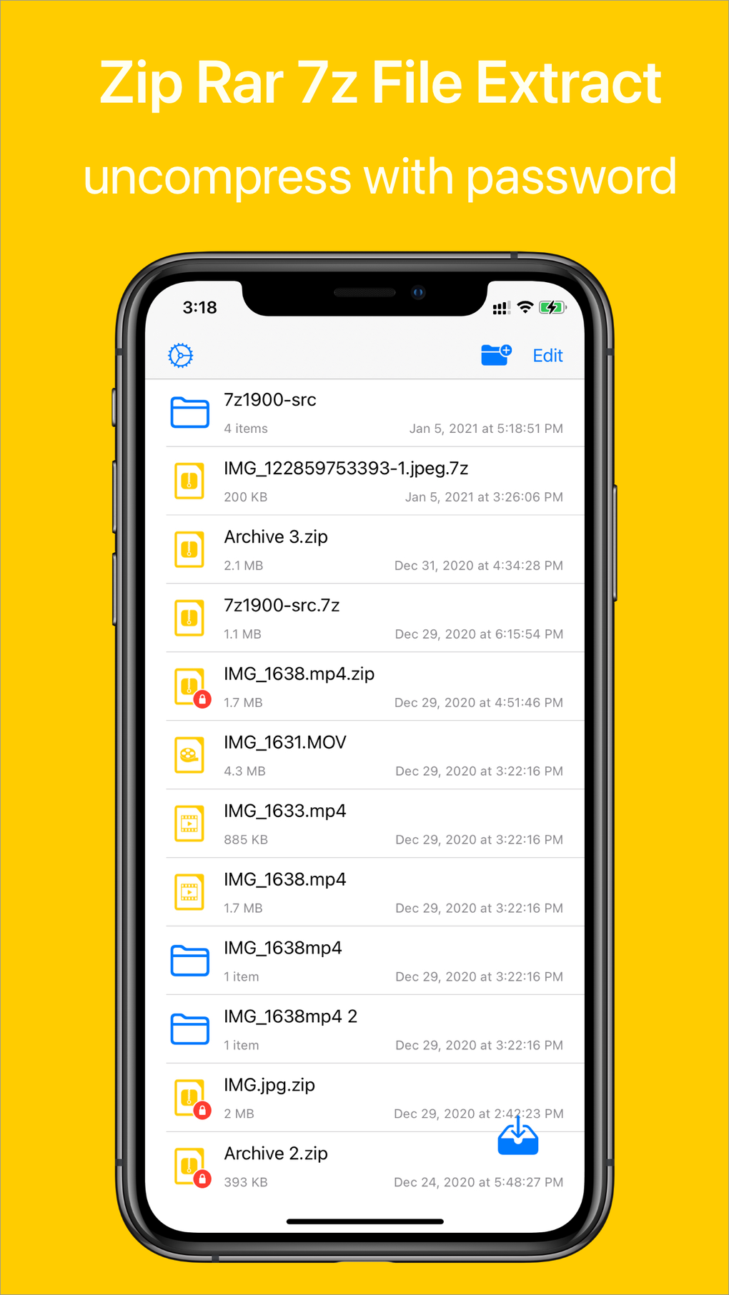iPhone 용 Zip Unzip rar file extractor - 다운로드