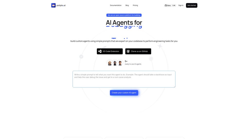 Potpie for AI Chatbot: review, features & use cases