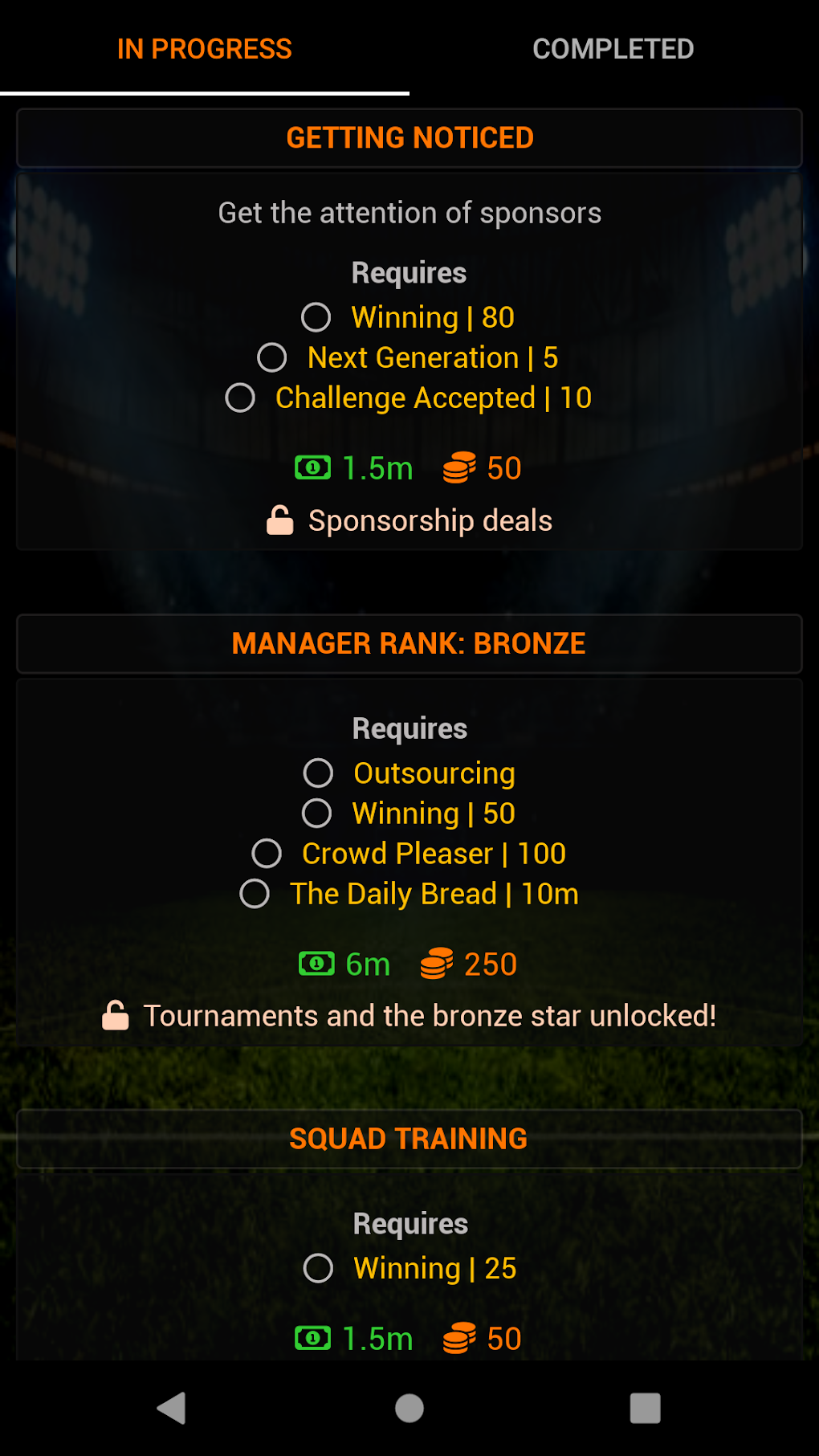 Sidelines Football Manager for Android - Download