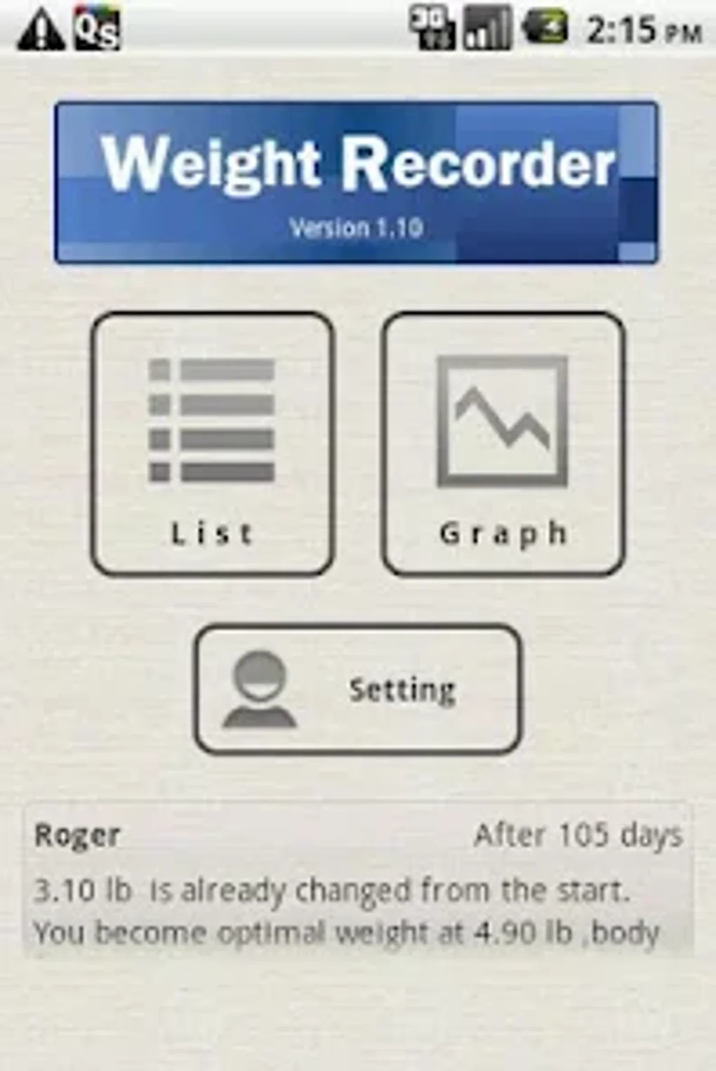Weight Recorder per Android - Download