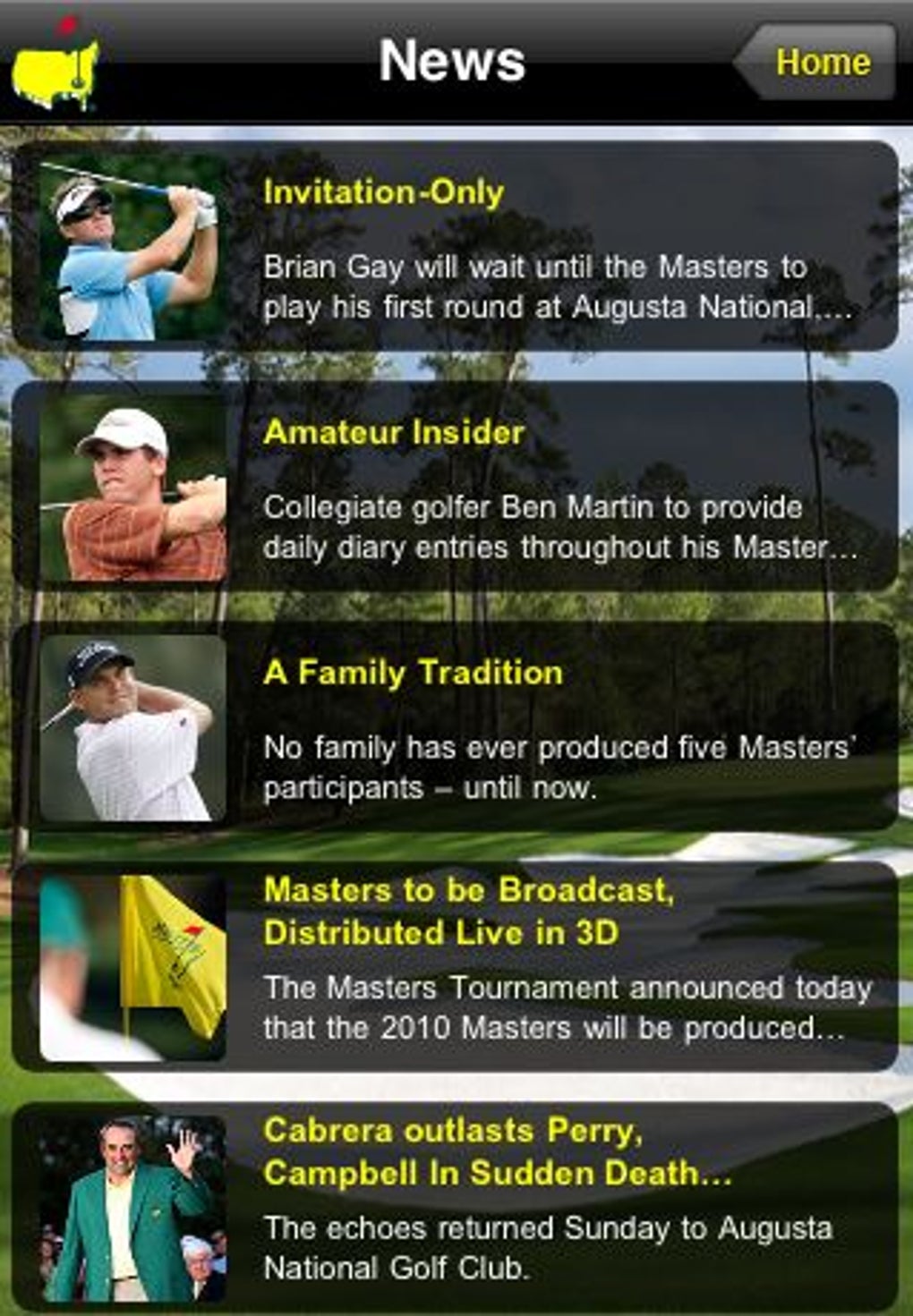 The Masters Tournament for iPhone - Download