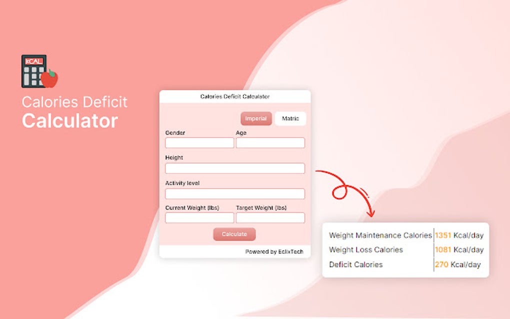 Calorie Deficit Calulator for Google Chrome - Extension Download