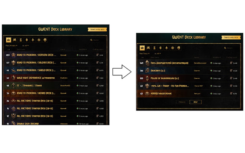 Gwent Deckfilter for Google Chrome - Extension Download