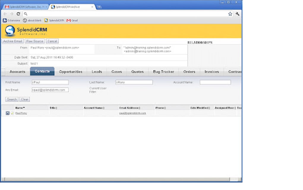 SplendidCRM Extension para Google Chrome - Extensión Descargar