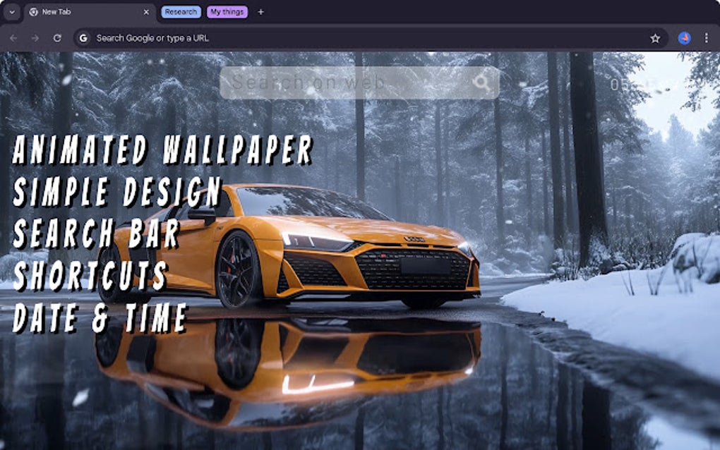 Yellow Audi R8 on Road Live Wallpaper para Google Chrome - Extensión ...