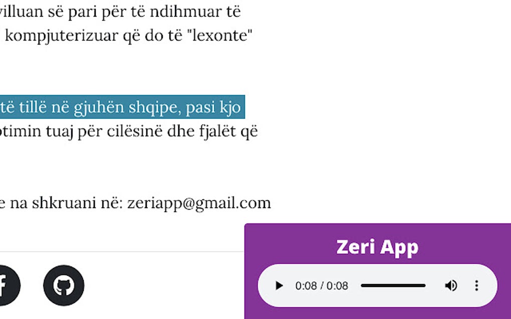 Zeri - Kthe cdo tekst ne audio ne shqip for Google Chrome - Extension Download