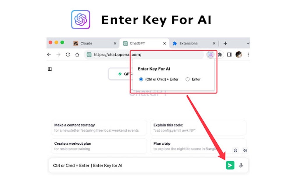 Enter Key For AI for Google Chrome - Extension Download