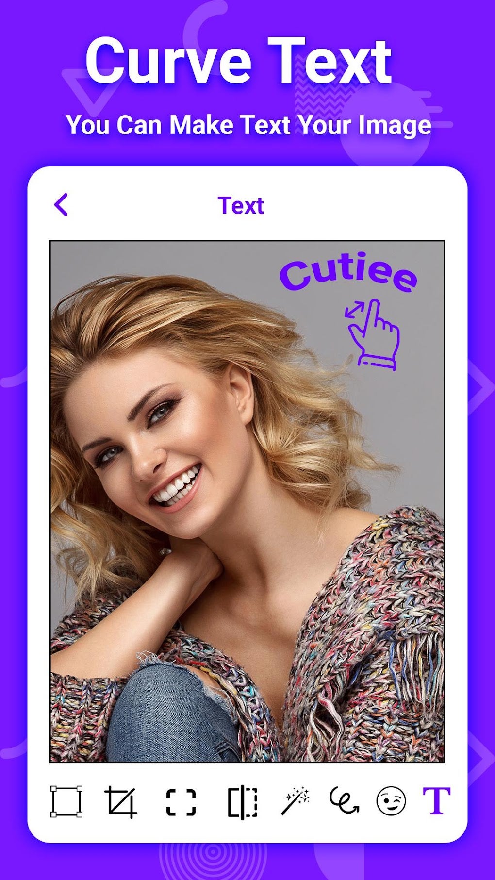 Curve Text Stylish On Photo - for Android - Download