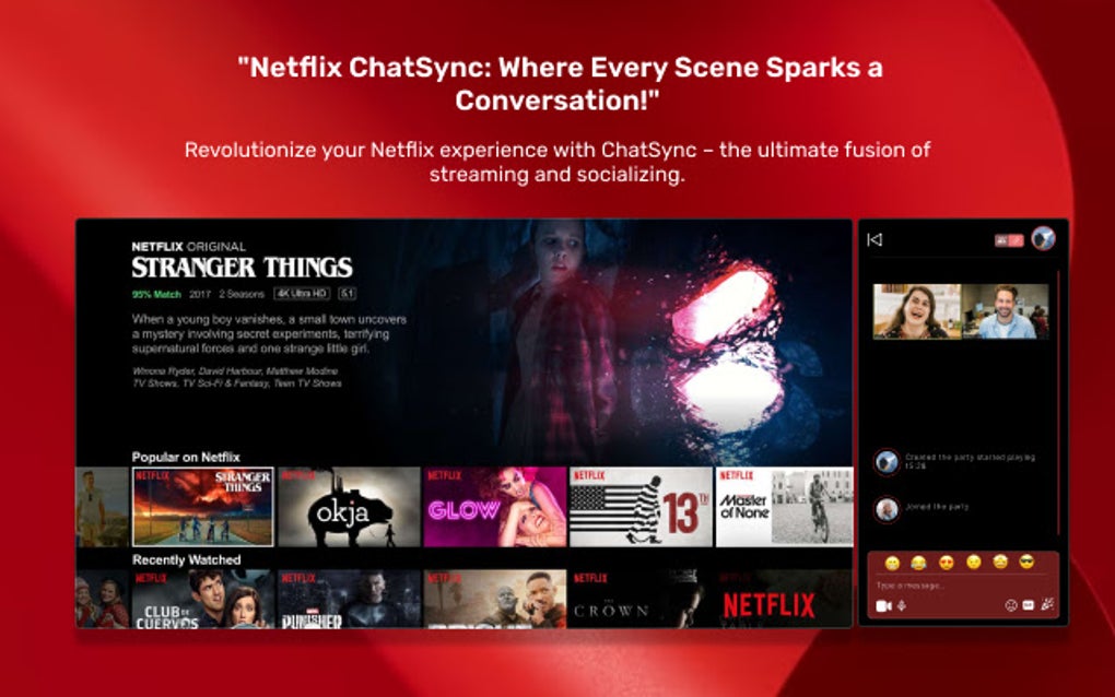 Netflix Party with video call for Google Chrome - Extension Download