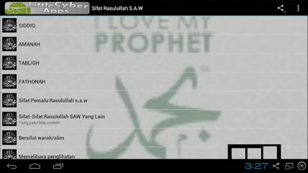 Mengenali Sifat-Sifat Rasulull per Android - Download
