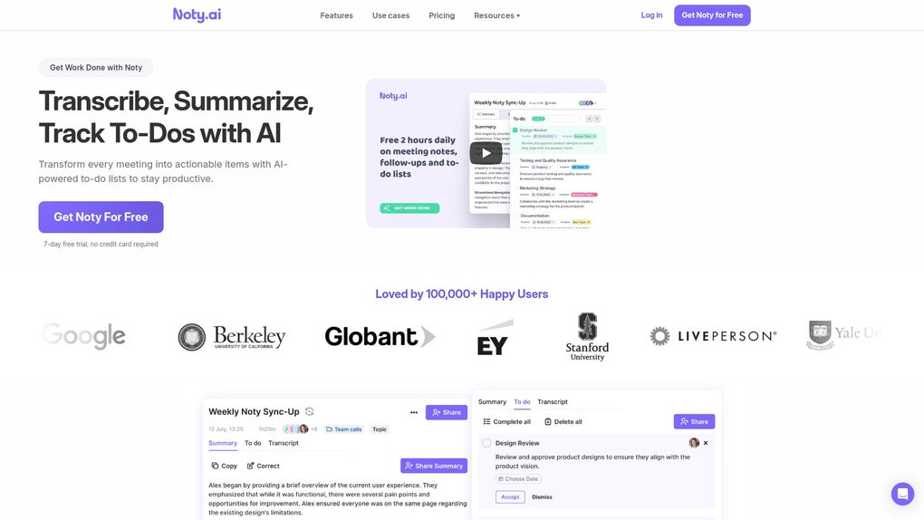 Noty.ai for AI Productivity: review, features & use cases