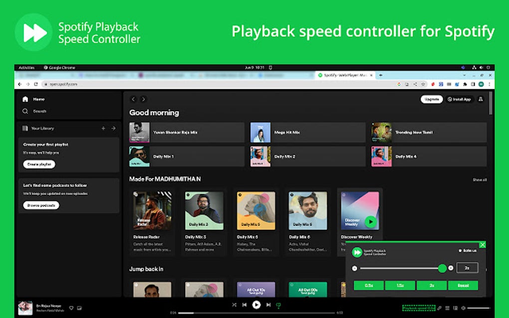 Spotify Playback Speed Controller para Google Chrome - Extensión Descargar