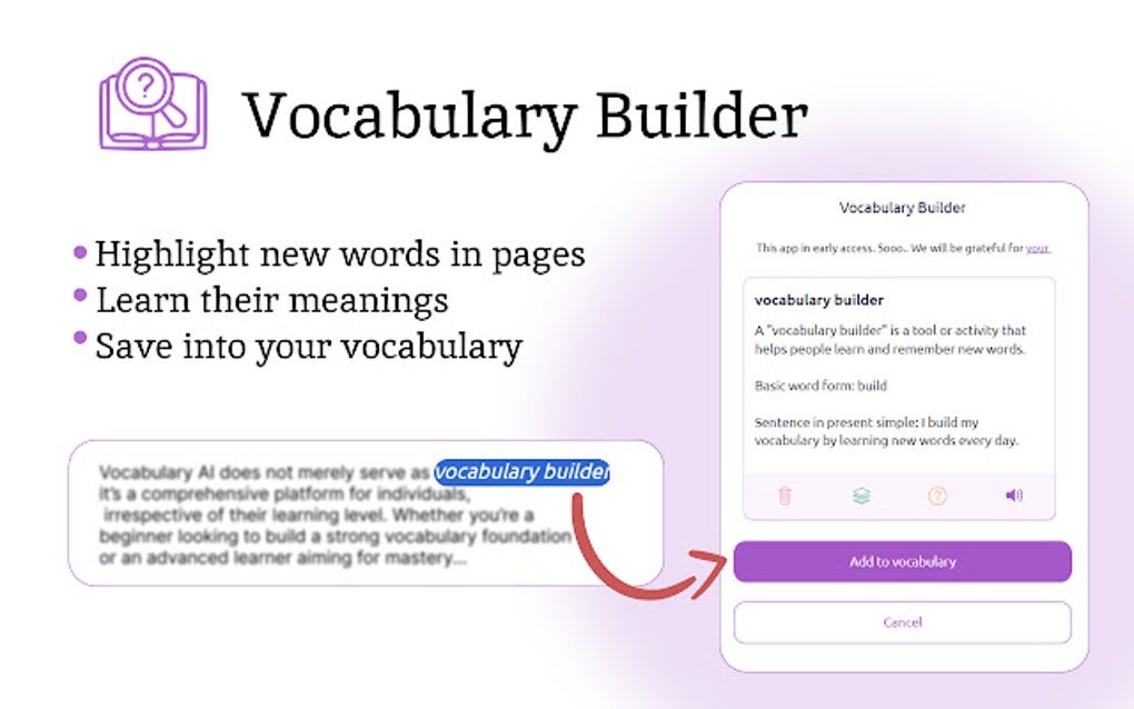 Vocabulary builder Google Chrome 용 - 확장 프로그램 다운로드